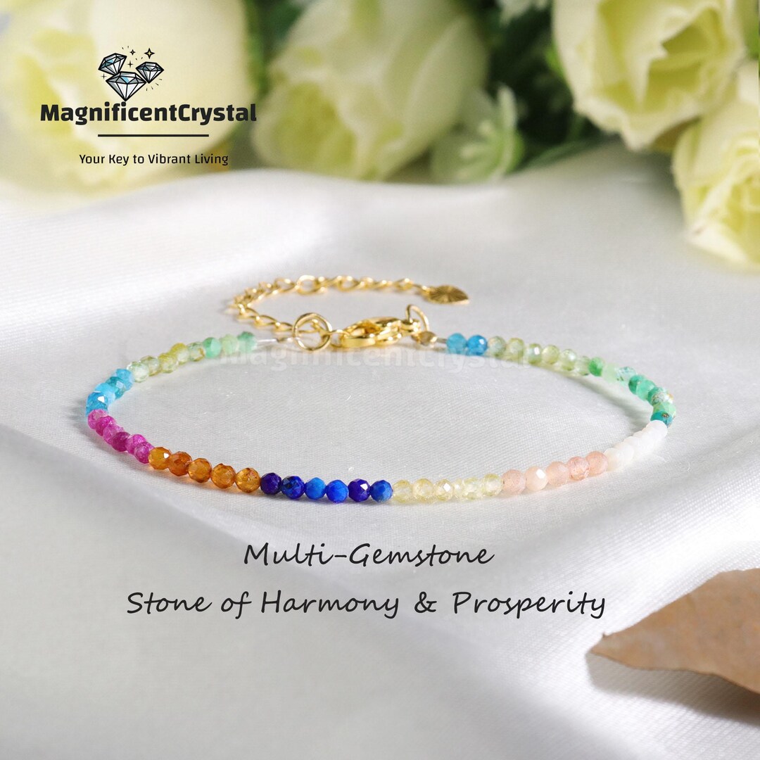 Women Empowerment Bracelet, Multi-gemstone Rainbow Bracelet, Positivity ...