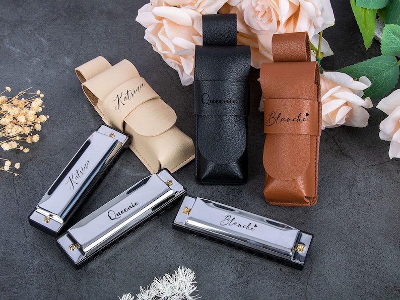 Personalized Stainless Steel Harmonica,engraved Harmonica,leather ...