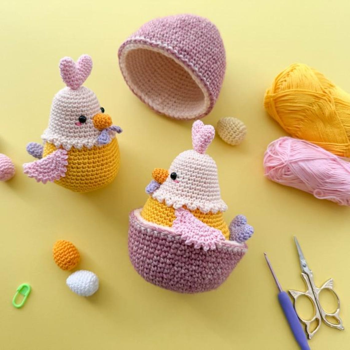 Crochet Pattern: Chick in Egg Amigurumi Pattern, Chick in Egg PDF Chick ...