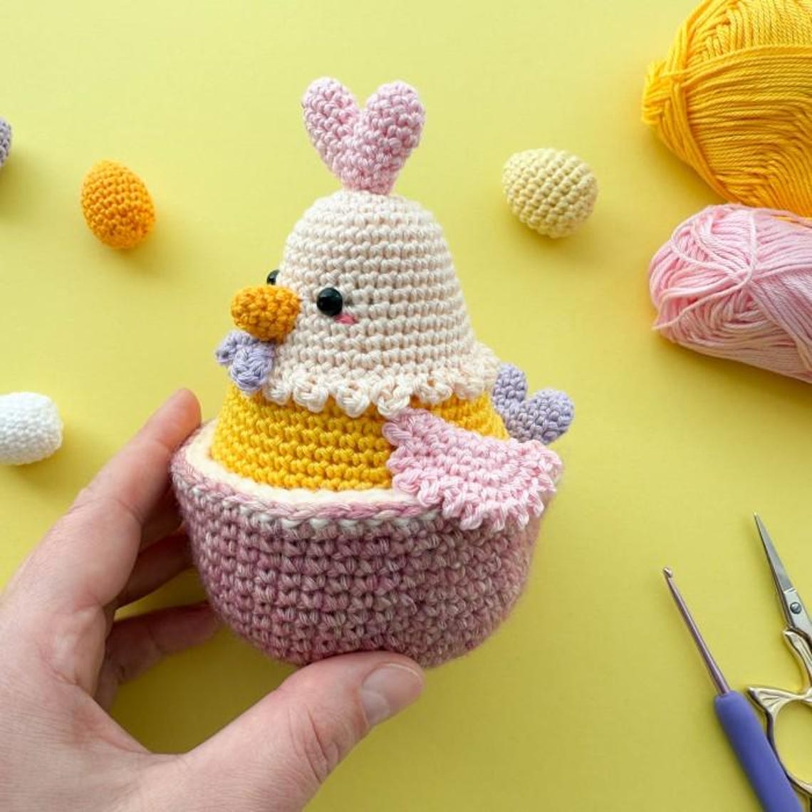 Crochet Pattern: Chick in Egg Amigurumi Pattern, Chick in Egg PDF Chick ...