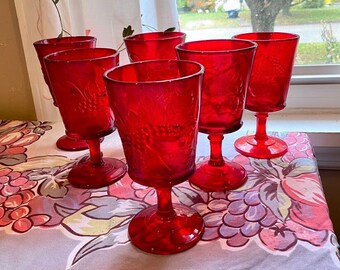 Red Goblets Glassware - Etsy