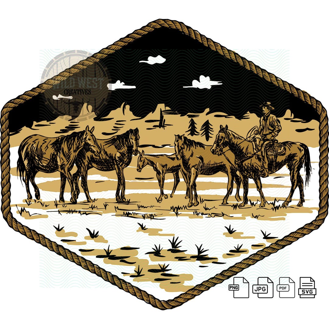 Western Ranch Scene PNG | Cowboy Sublimation Digital Download | Rustic ...