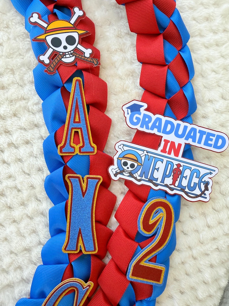 One Piece Graduation Lei Anime Themed Ribbon Lei Class of 2026 Grad ...