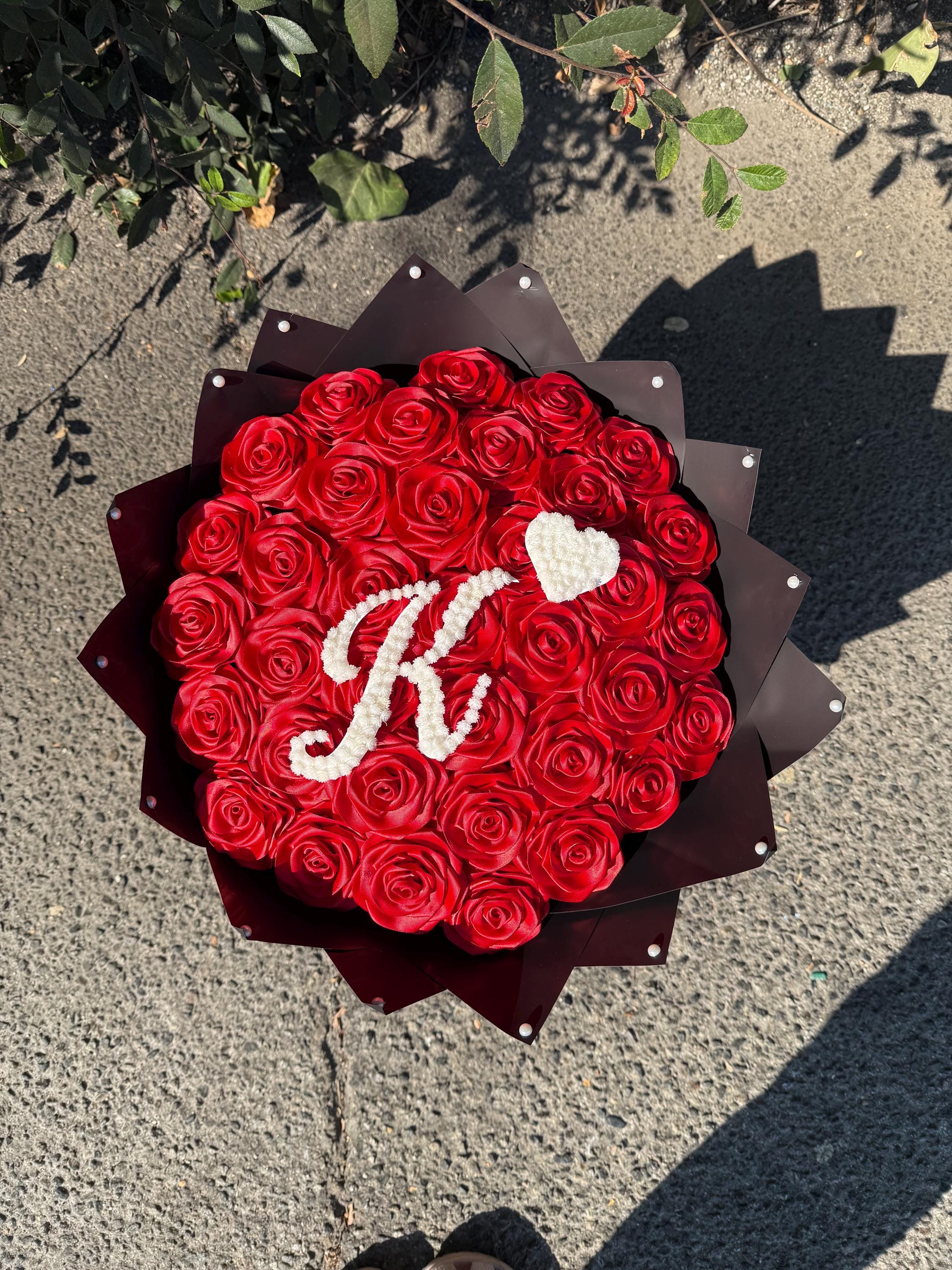 Handmade Eternal Roses With Baby Breath Initial, Rosas Eternas, Forever ...