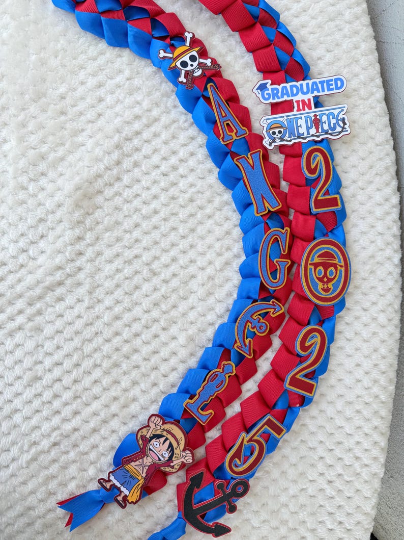 One Piece Graduation Lei Anime Themed Ribbon Lei Class of 2026 Grad ...