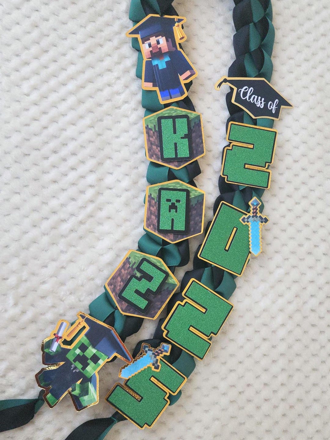 Minecraft Graduation Lei Promotion Gift Lei Senior Night Gift Lei ...
