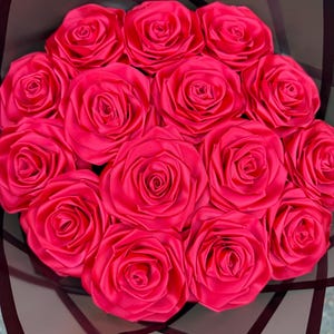 Handmade Red Ribbon Rose Bouquet • Forever Rose Gift • Long-lasting ...