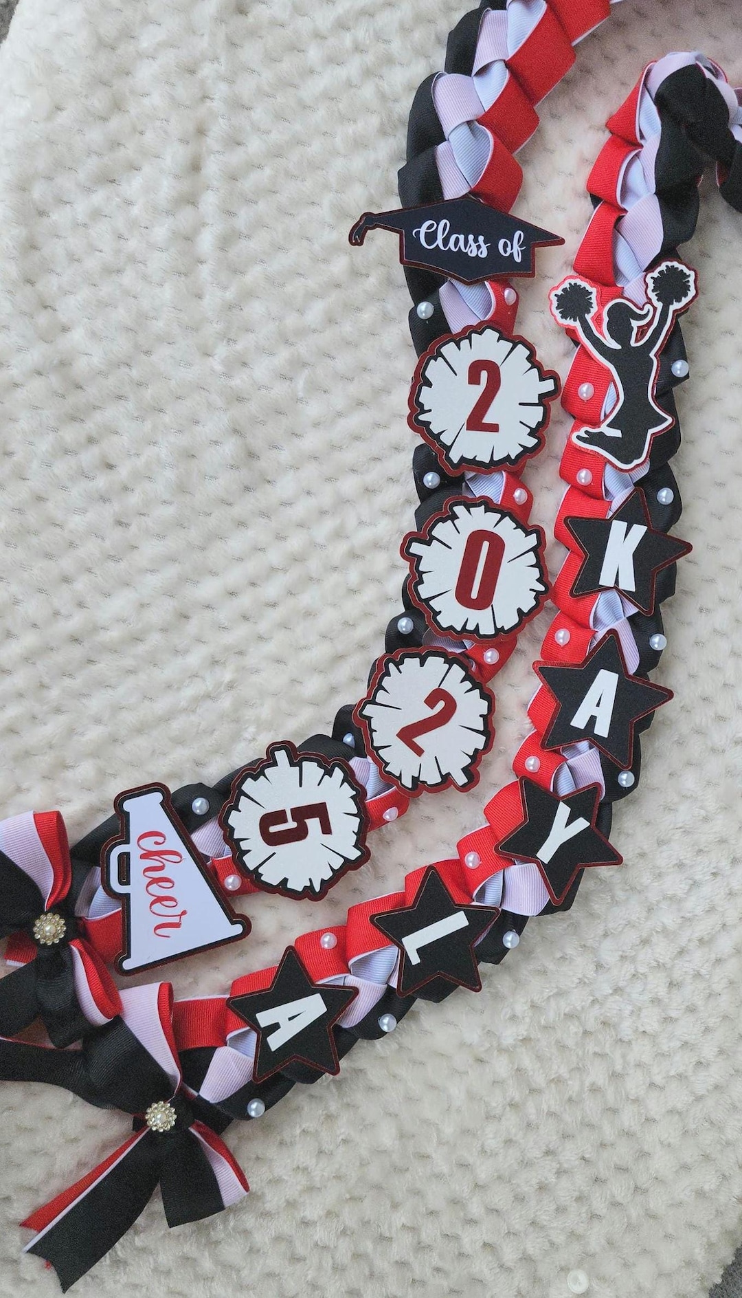 Cheerleader Graduation Ribbon Lei: Custom Senior Night Gift, Class 2026 ...