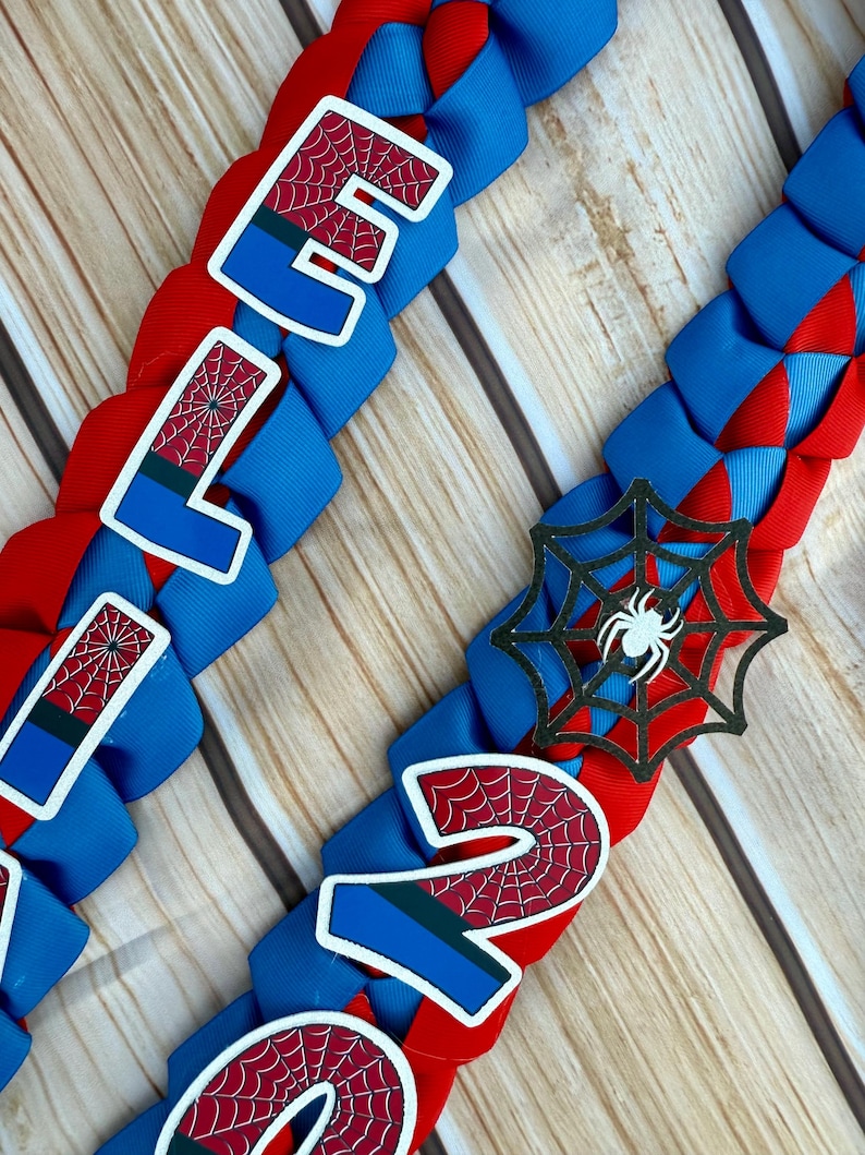 Handmade Spider Graduation Lei: Red & Blue Ribbon, Class of 2026 - Etsy