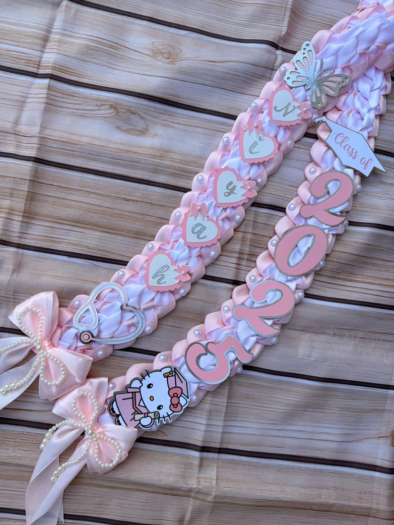Pink Graduation Lei 2026, Handmade Kawaii Coquette Grad Gift - Etsy