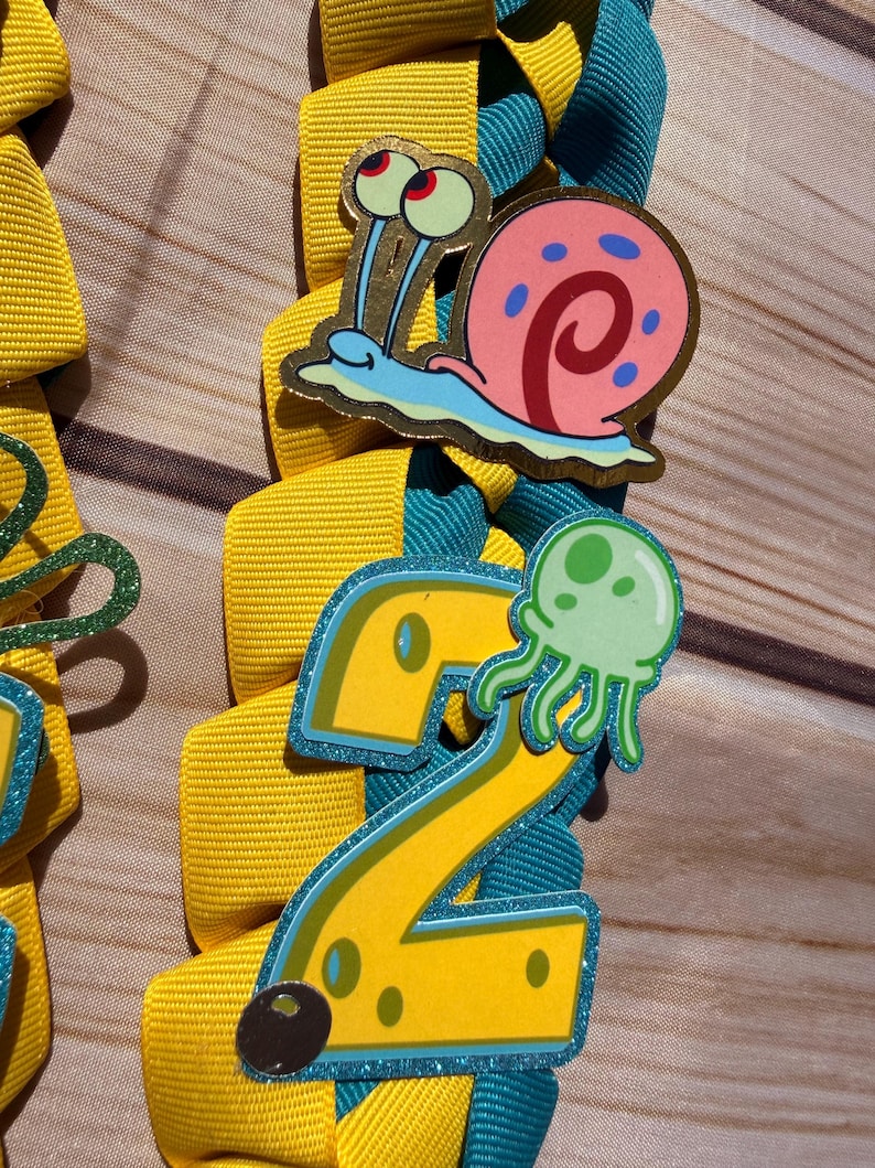 Sponge Bob Graduation Lei Anime Ribbon Lei, Custom Class of 2026 Boy ...