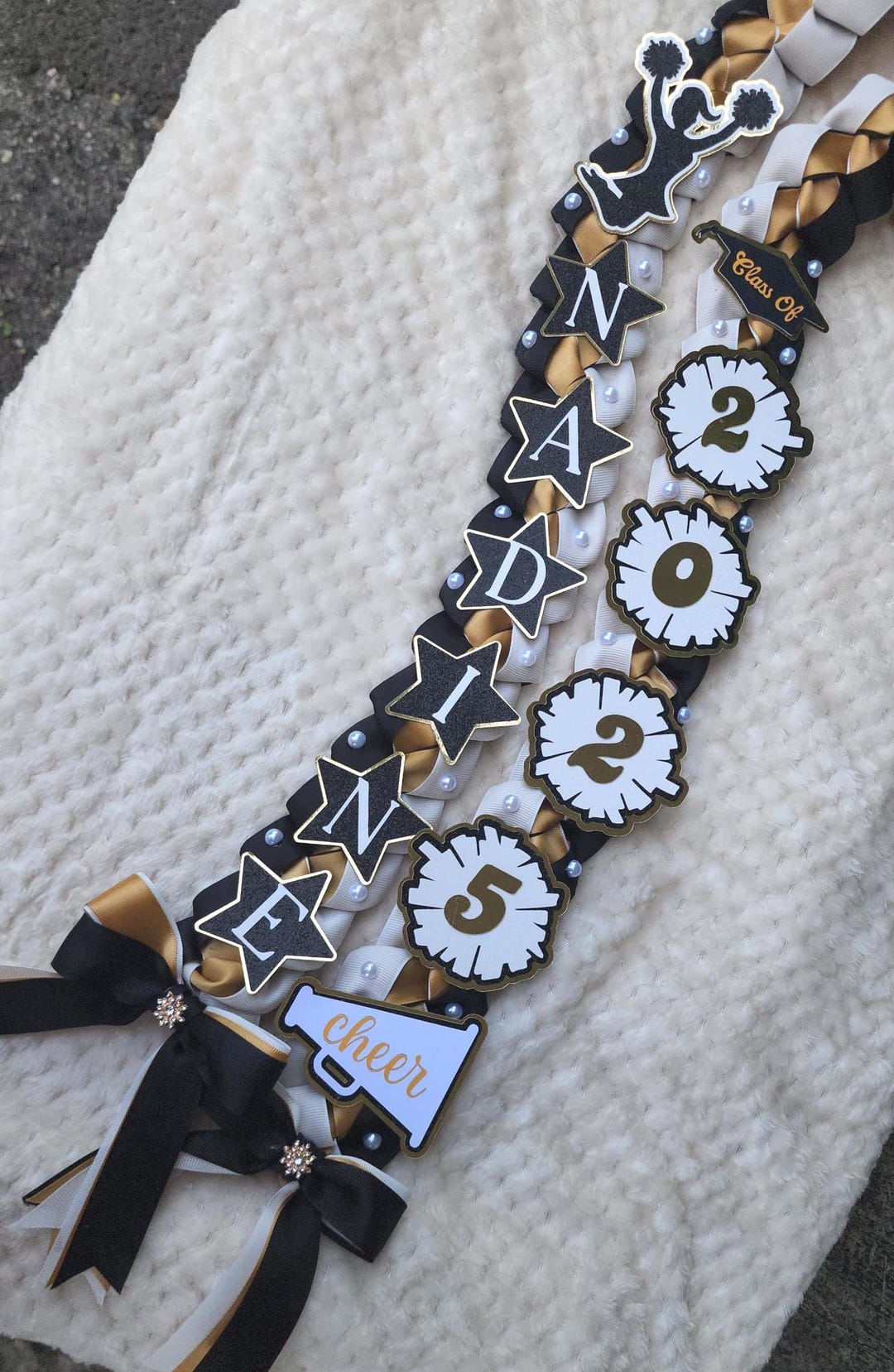 Custom Cheerleader Graduation Lei: Ribbon Lei, Senior Night Gift, Class ...