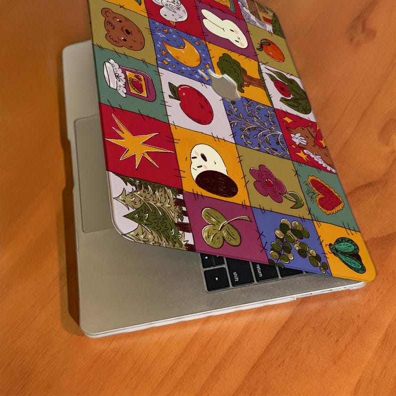 Cartoon Collage MacBook Case, Custom Apple Laptop Sleeves for 2025 Air ...
