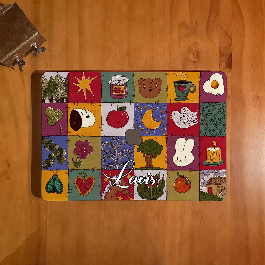 Cartoon Collage MacBook Case, Custom Apple Laptop Sleeves for 2025 Air ...