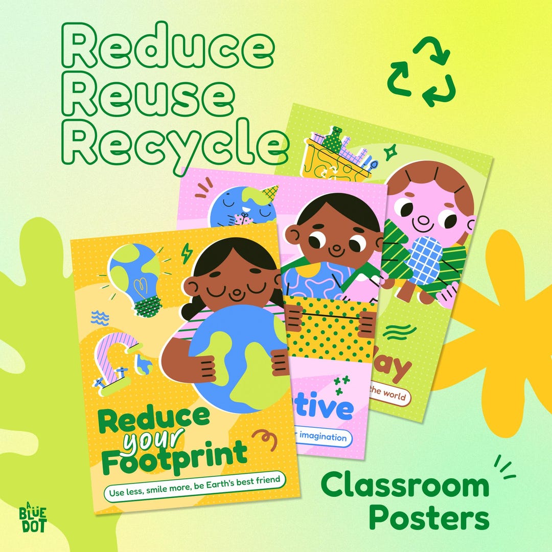 Reduce Reuse Recycle Posters for Classroom | 3 R's Earth Day Printable ...