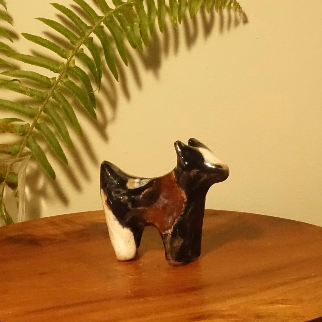 Miniature Tricolor Goat Figurine, Table Decoration, Handmade Art ...