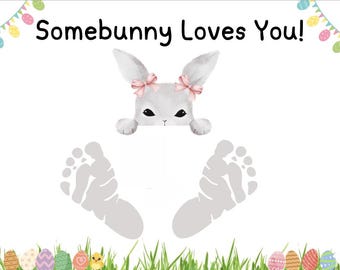 Baby's First Easter Footprint Craft Keepsake | Bunny Craft | Carrot ...