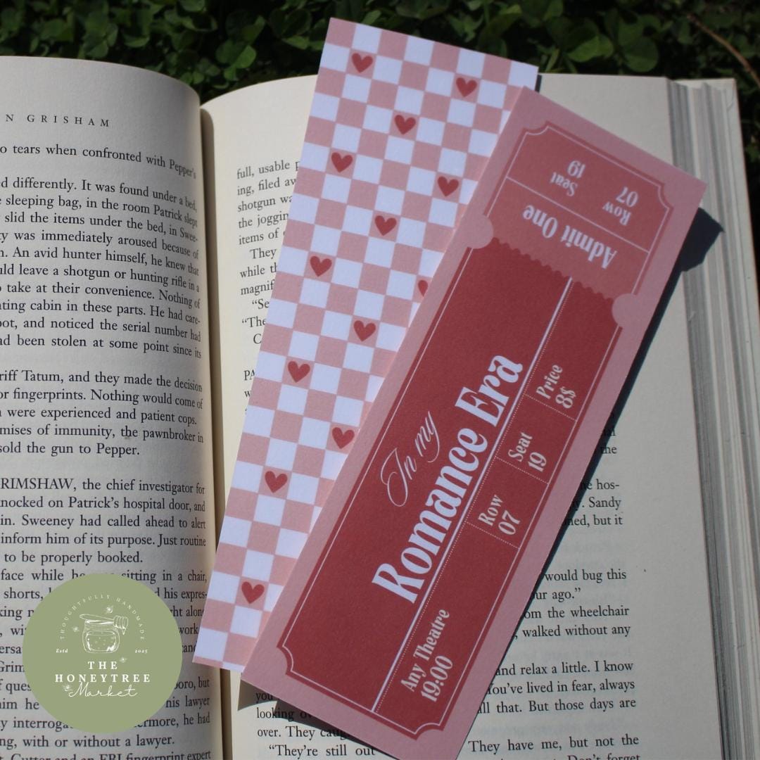 Romance Era Ticket Bookmarks | Vintage Aesthetic Book Lover Gift | Cut ...