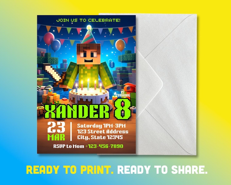 Editable Boy's Birthday Party Invitation Template, Kid's Birthday ...