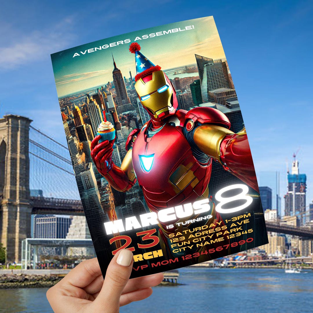 Editable Metal Guy Birthday Invitation, Birthday Selfie Invitation ...