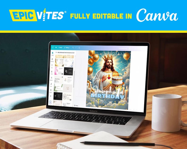 Premium Christ Birthday Invitation Template, Christian Birthday Invite ...