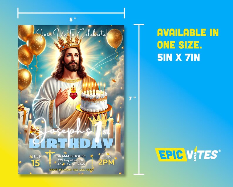 Premium Christ Birthday Invitation Template, Christian Birthday Invite ...