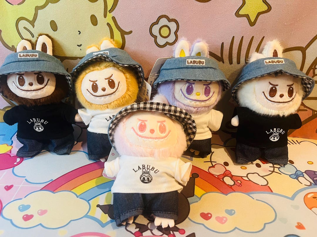 Handmade Labubu Hip Hop Outfit Includes Labubu Keychain Plush Doll - Etsy