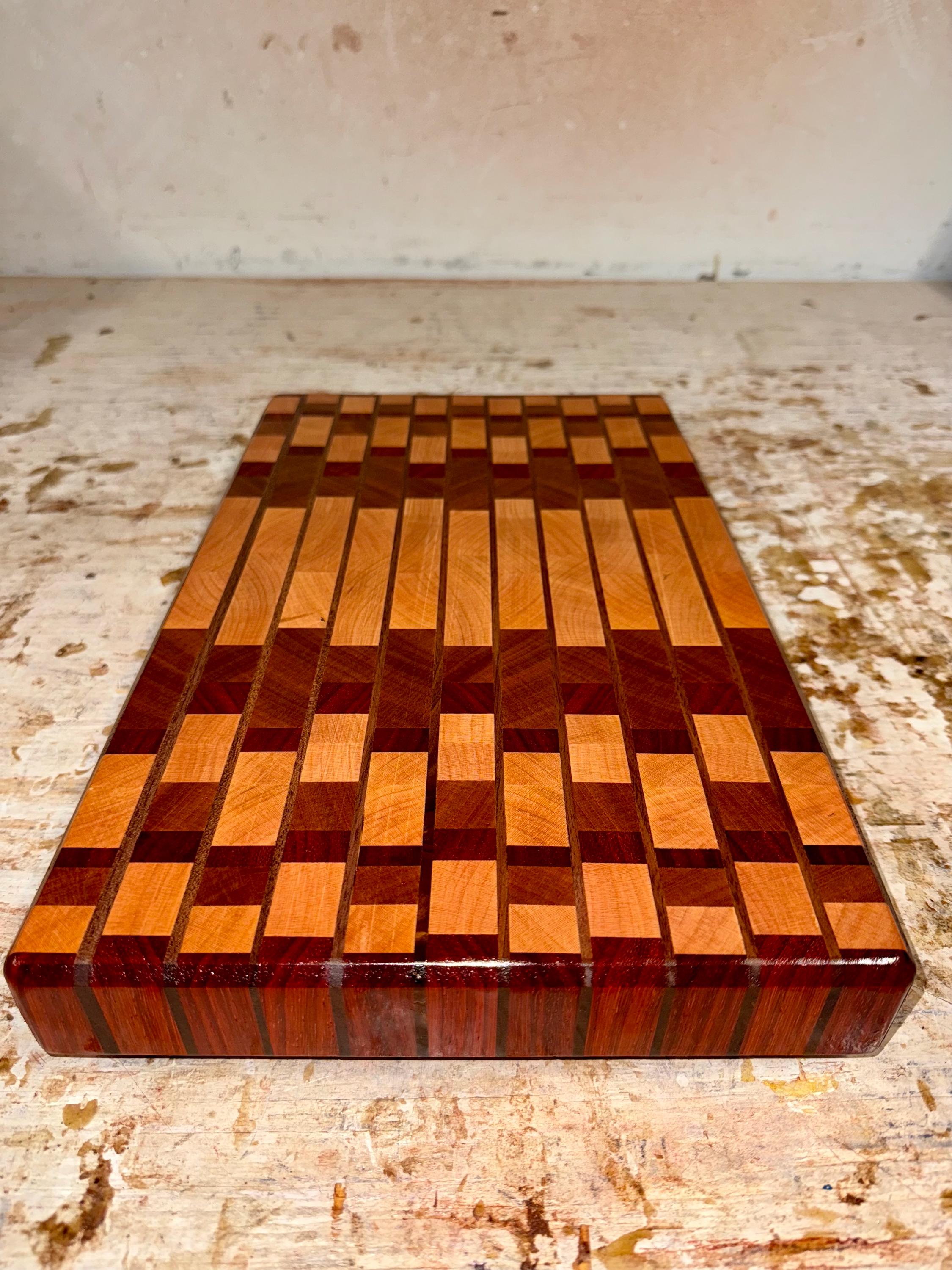 End Grain Cutting Board - Bloodwood, Purpleheart, Walnut, Cherry - Etsy