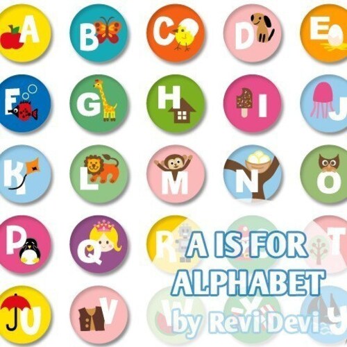 Cute Vintage Children and Animals 1 Inch 25mm Circle Rounds | Etsy