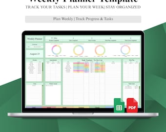 Weekly Worksheet for Excel and Google Sheets | Weekly Activity Planner ...