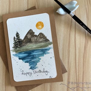 Birthday Mountain Scenery Card - Etsy