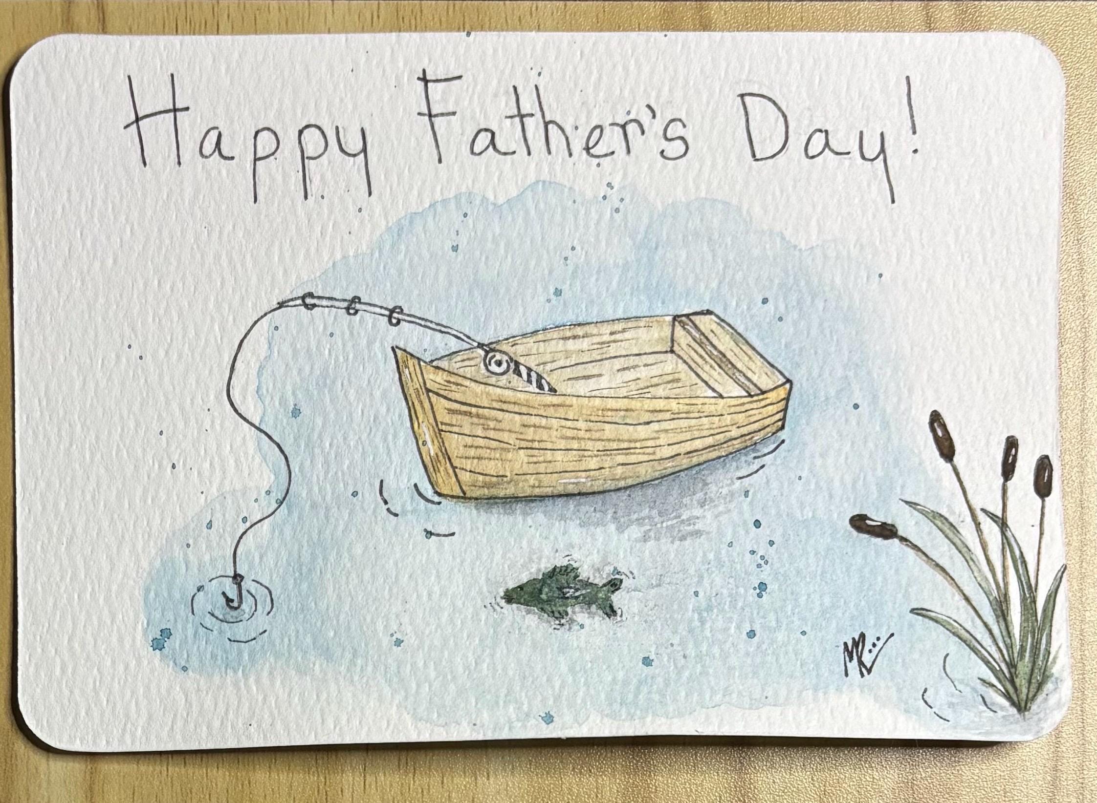 Fathers Day Fishing Card - Etsy