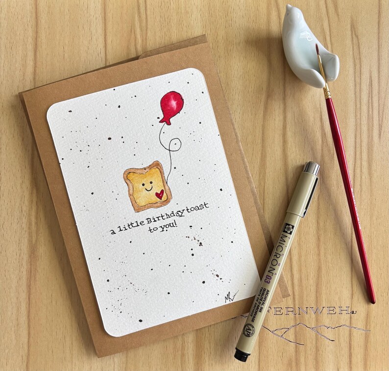 A Little Toast Birthday Card - Etsy