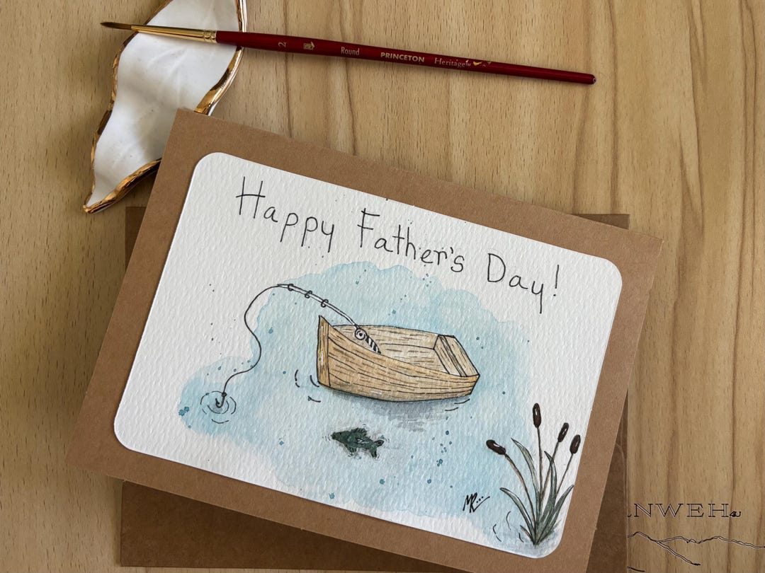 Fathers Day Fishing Card - Etsy