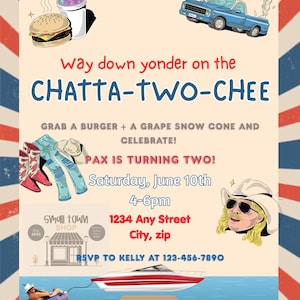 Chattahoochee Birthday Invitation - Etsy