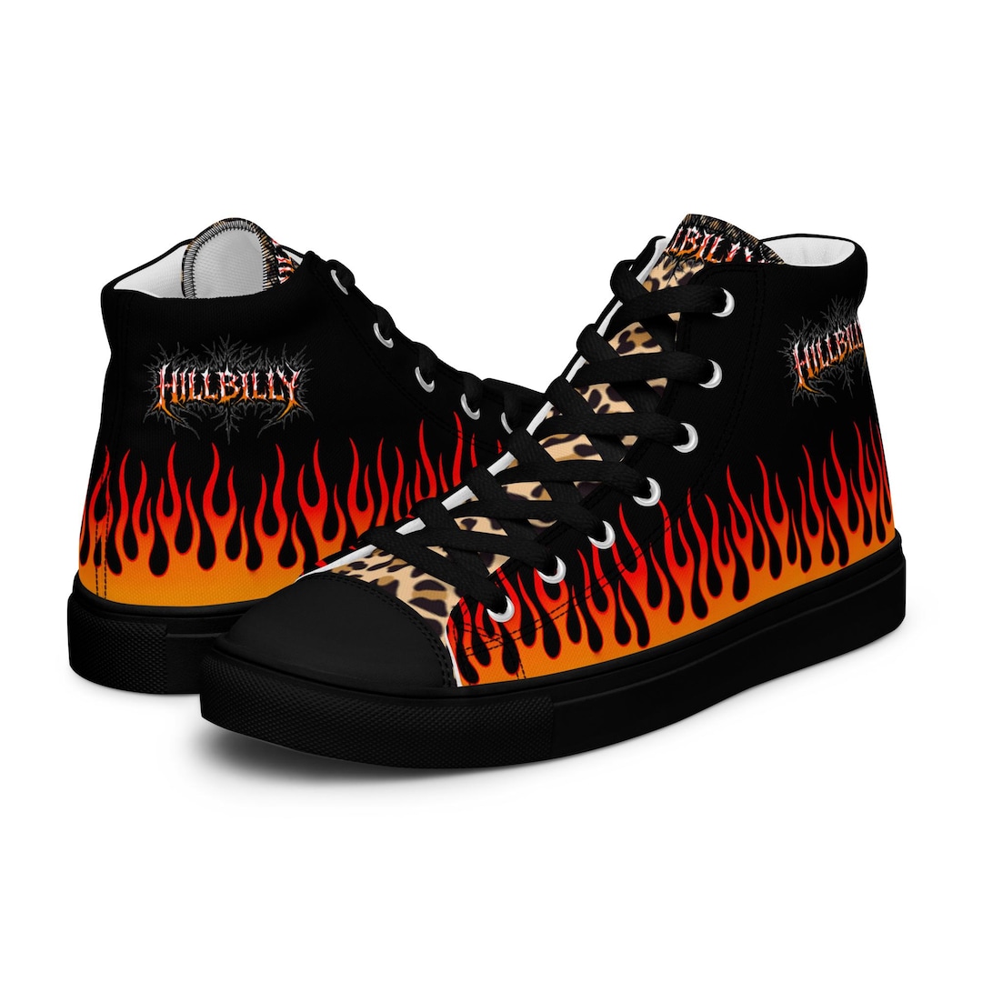 HILLBILLY SHOES - Hot Rod Canvas High Tops - Etsy