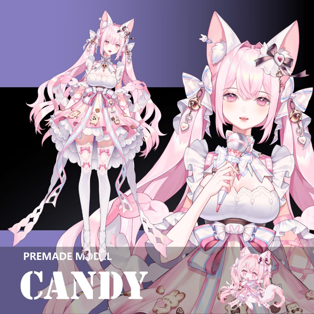 Candy /premade Vtuber Model/fully Rigged 10+exp - Etsy