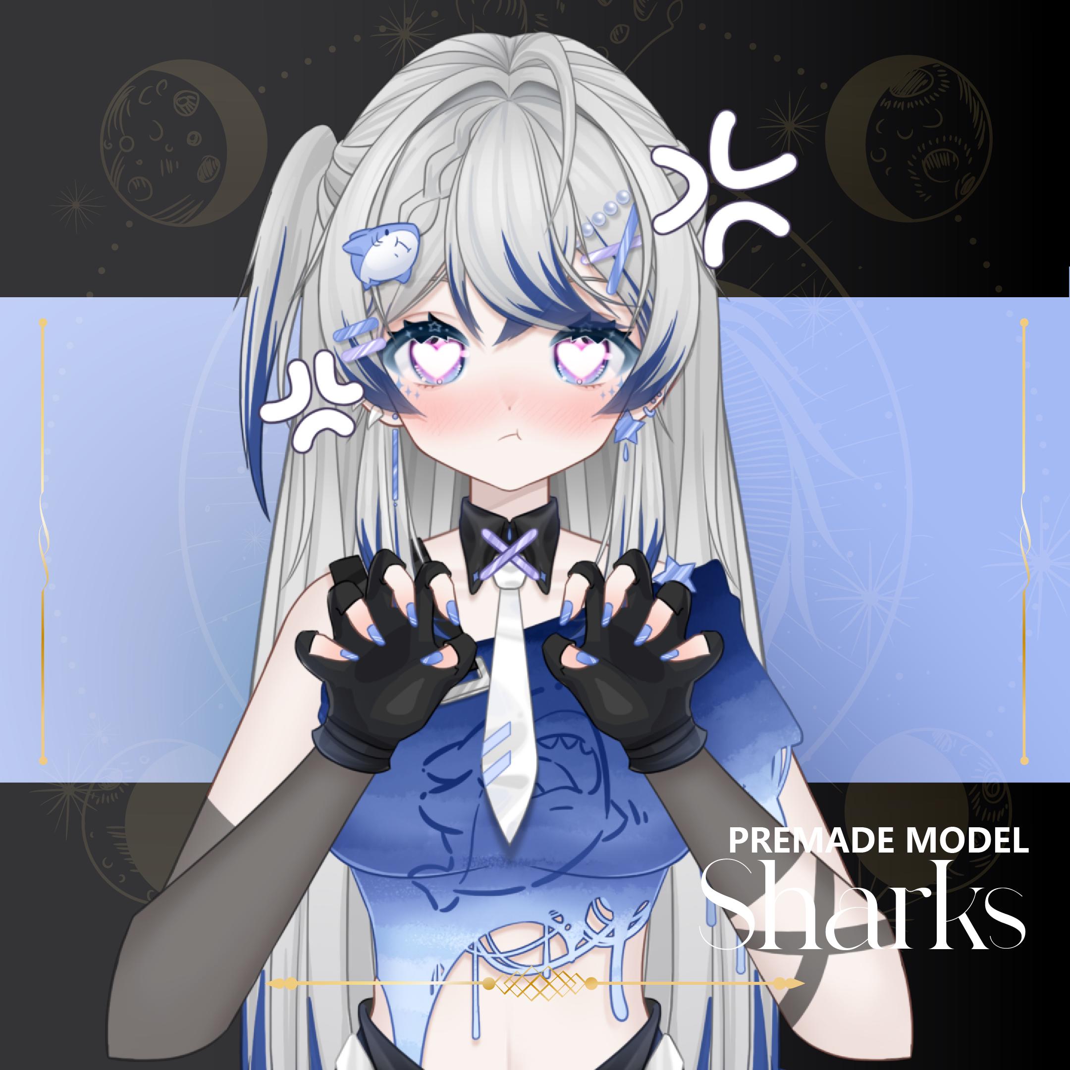Sharks/premade Vtuber Model/fully Rigged 20+exp - Etsy