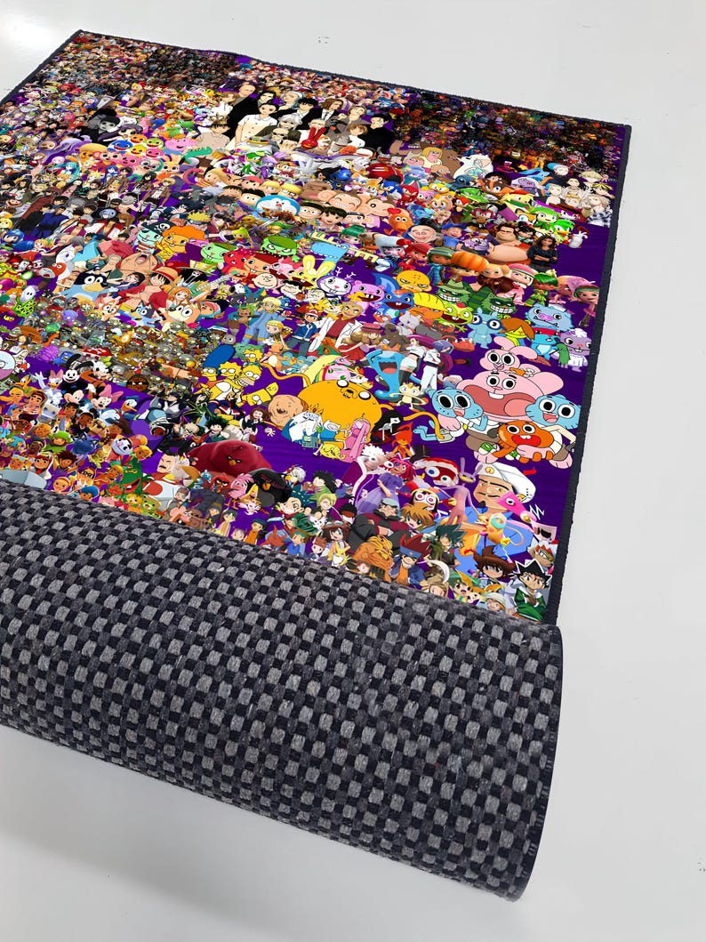 Cartoon Characters, 3D Carpet, Cheerful, Children's Room Rug, Non-slip ...