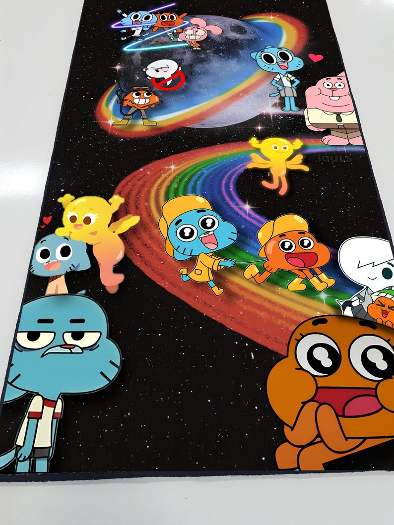 Cartoon Characters, 3D Carpet, Cheerful, Children's Room Rug, Non-slip ...