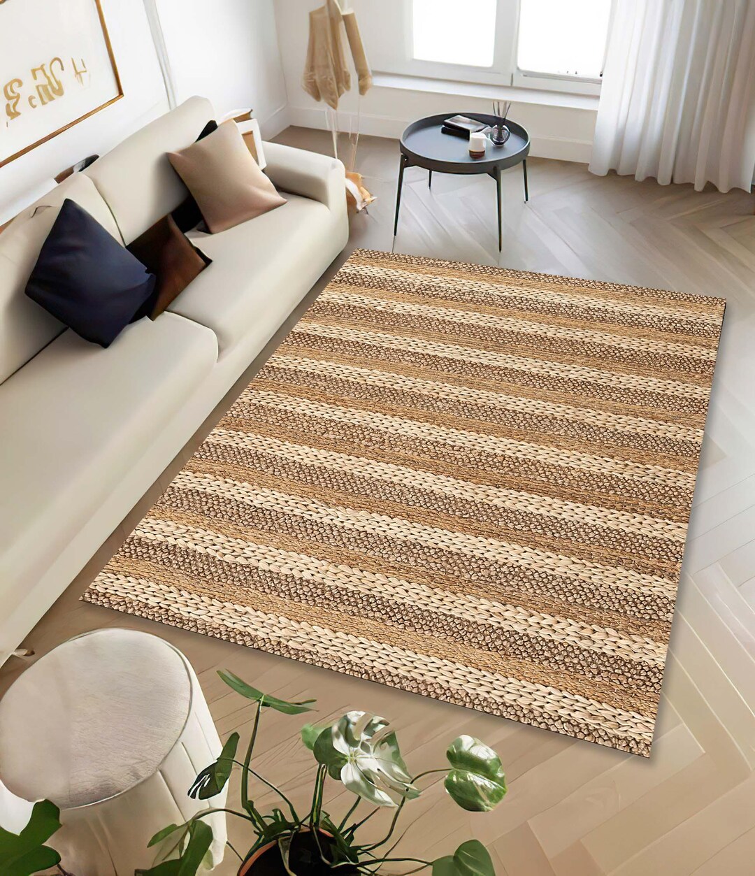 Hand Braided Jute Sisal Rug: Modern Non-dust Design - Etsy