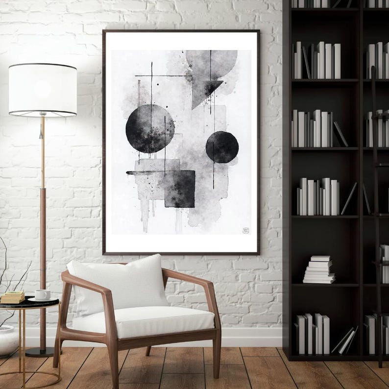 Printable Black and White Geometric Wall Art - Etsy
