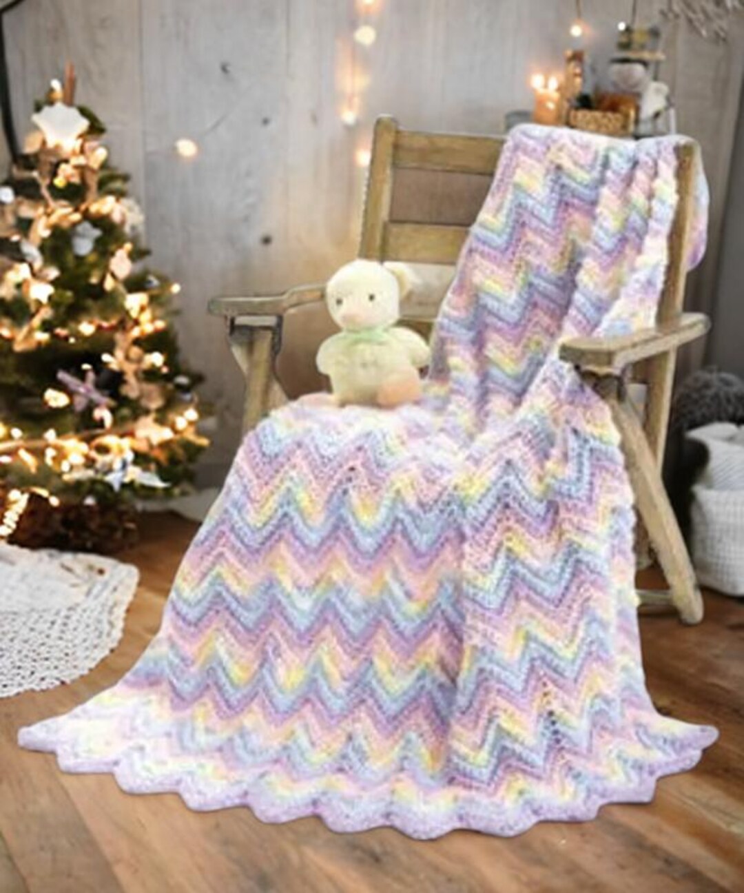 Easy Rainbow Ripple Crochet Baby Blanket Pattern – PDF Digital Download ...