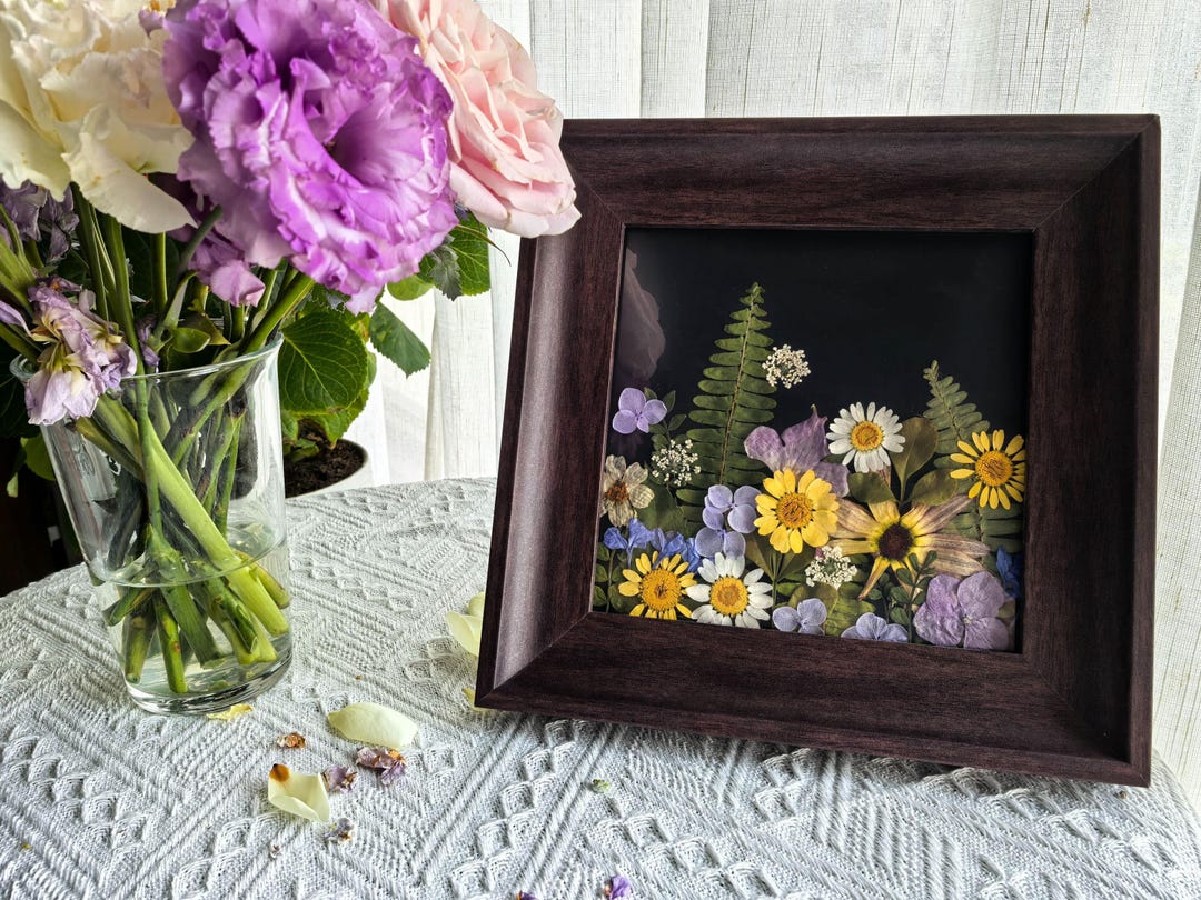 Handmade Flower Frame, Housewarming Gift, Dried Flowers Wall Art ...