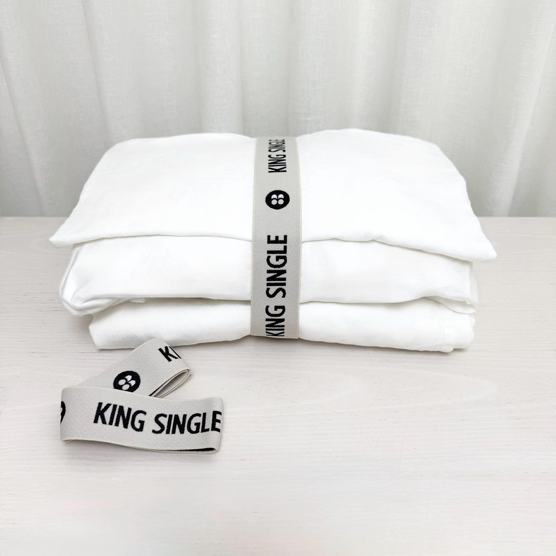 KING SINGLE Bed Sheet Set Organiser Band X2 - Organised Linen Storage ...