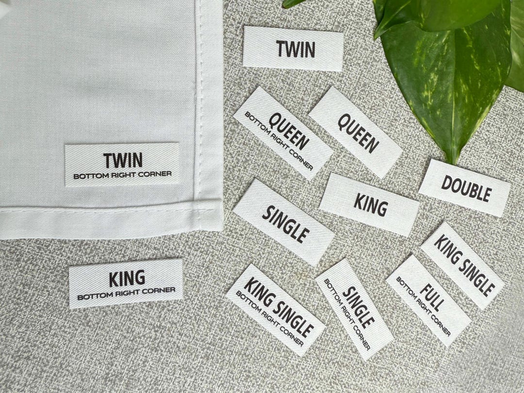 Bed Sheet Set Labels Iron-on Linen Organiser Tags. Set of 4. CHOOSE ...