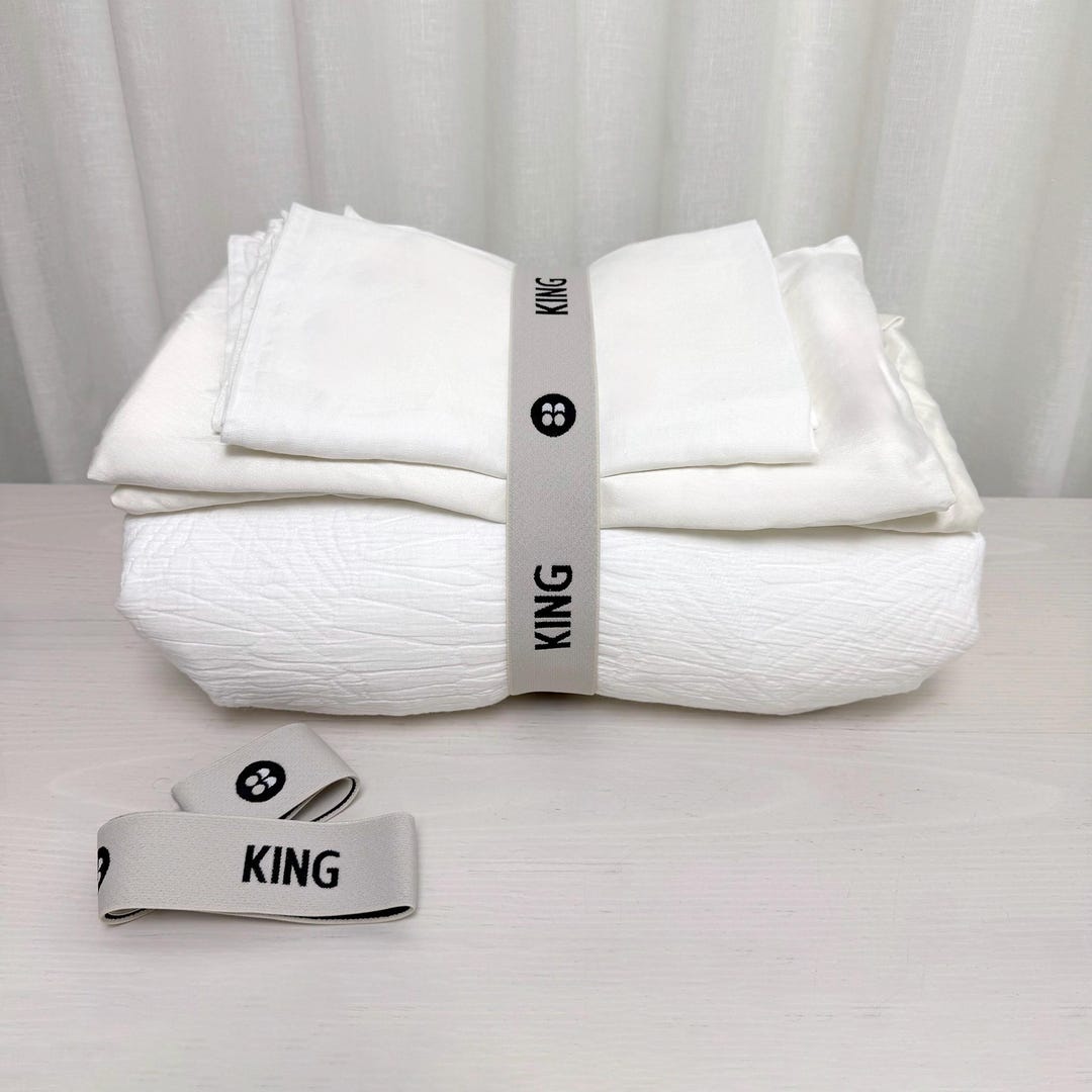 KING Bed Sheet Set Organiser Band X2 - Organised Linen Storage for a ...