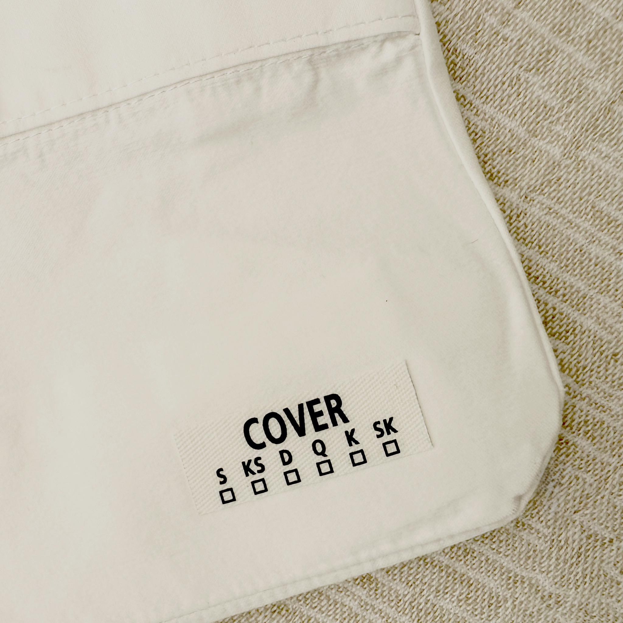COVER Iron-on Bed Sheet Size Labels - Organic Cotton (set of 4). Iron ...