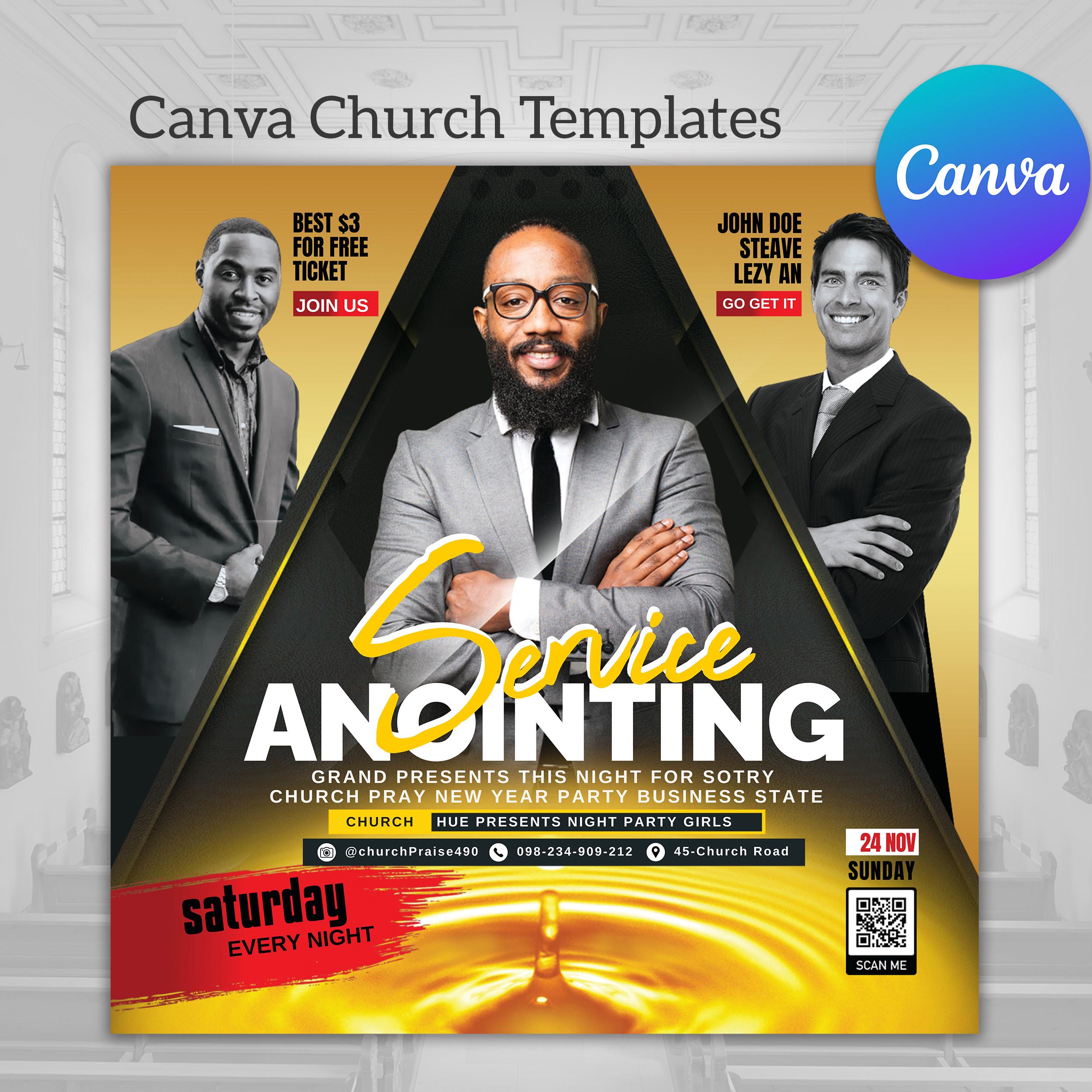 Church Anointing Service Flyer | Canva Flyer | Church Conference ...