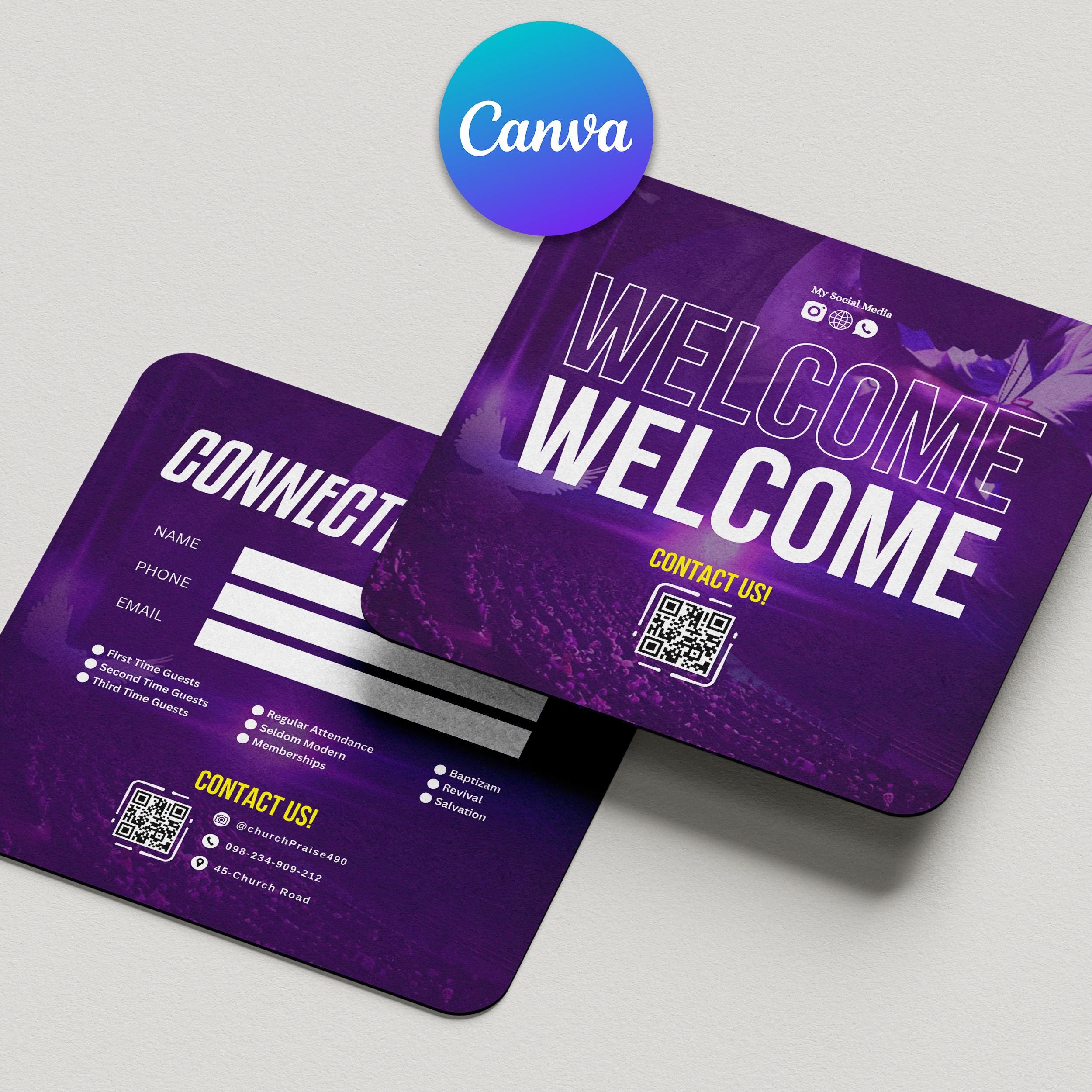 Connection Card Design | Church Welcome Card | Printable Connect Card ...